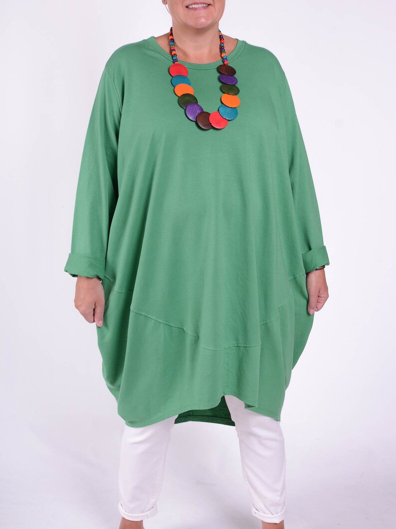 Ladies Women's Plus Sized Oversized Cotton Cocoon Tunic, Dress, Western ...
