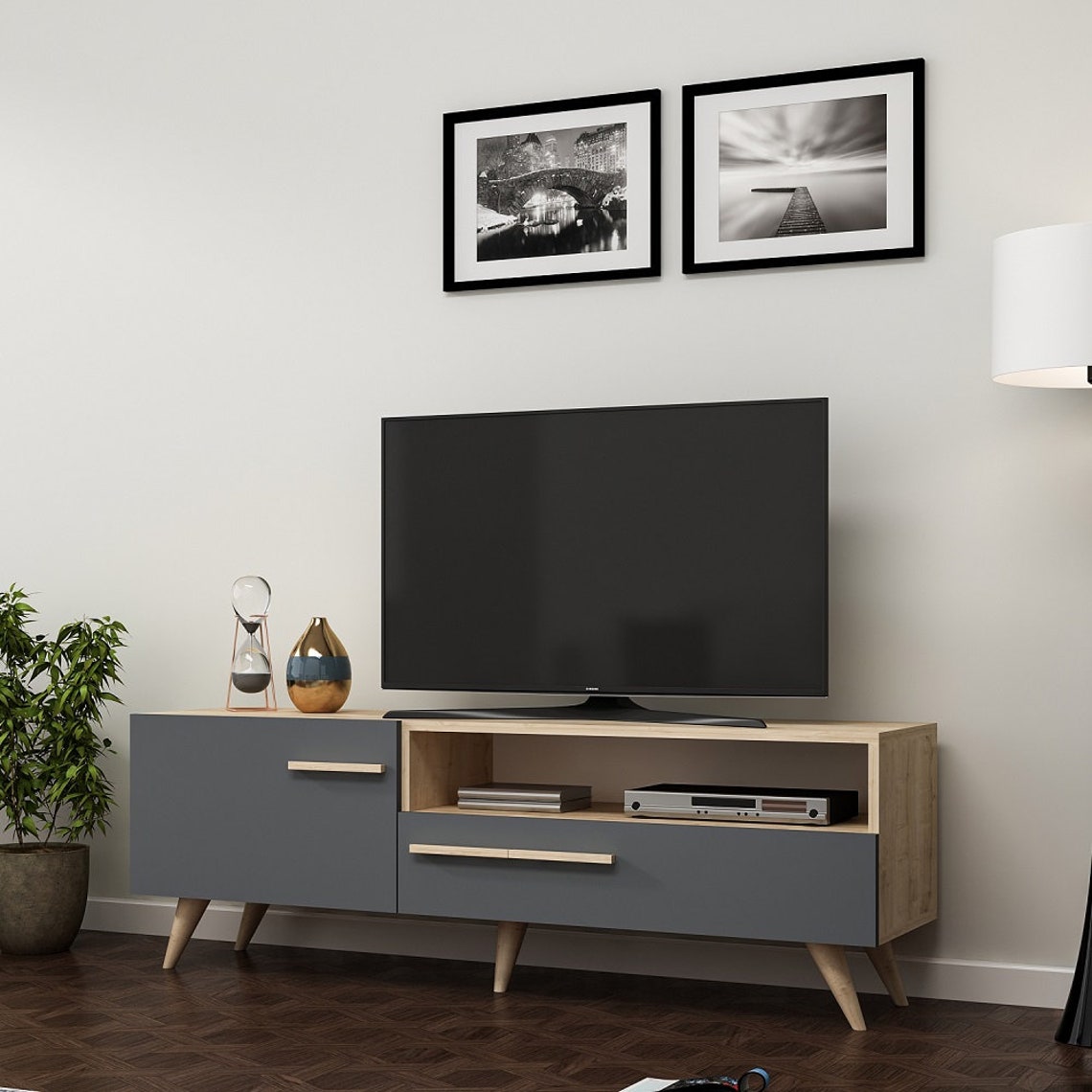Minimalist Compact TV Stand up to 72'' Inventory - Etsy