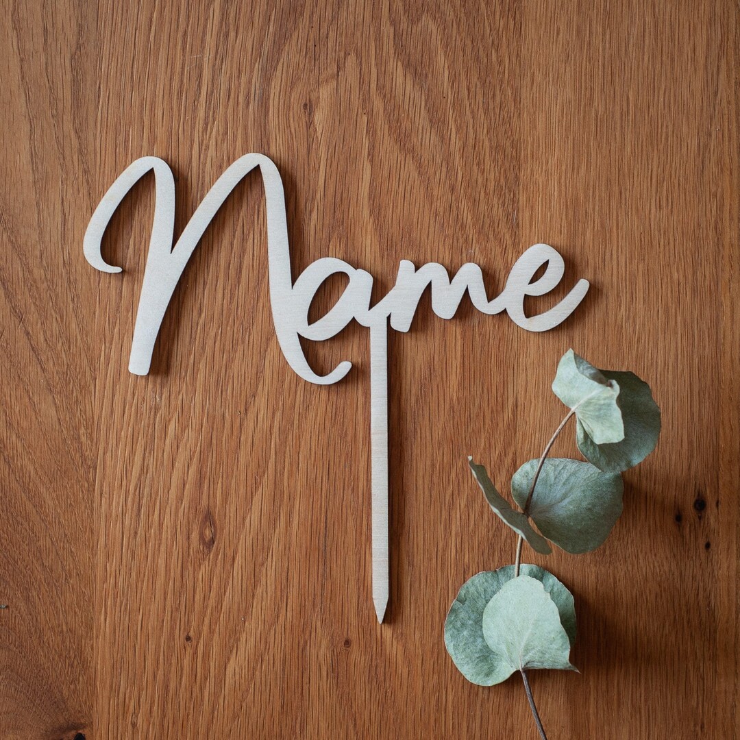 Cake Topper, Name One Line, Personalized, Cake Plug, Cake Topper, Cake ...