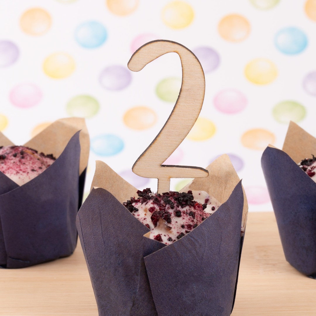 Cake Topper, Number 2, Small Cake Topper and Cake Decoration, Made of ...