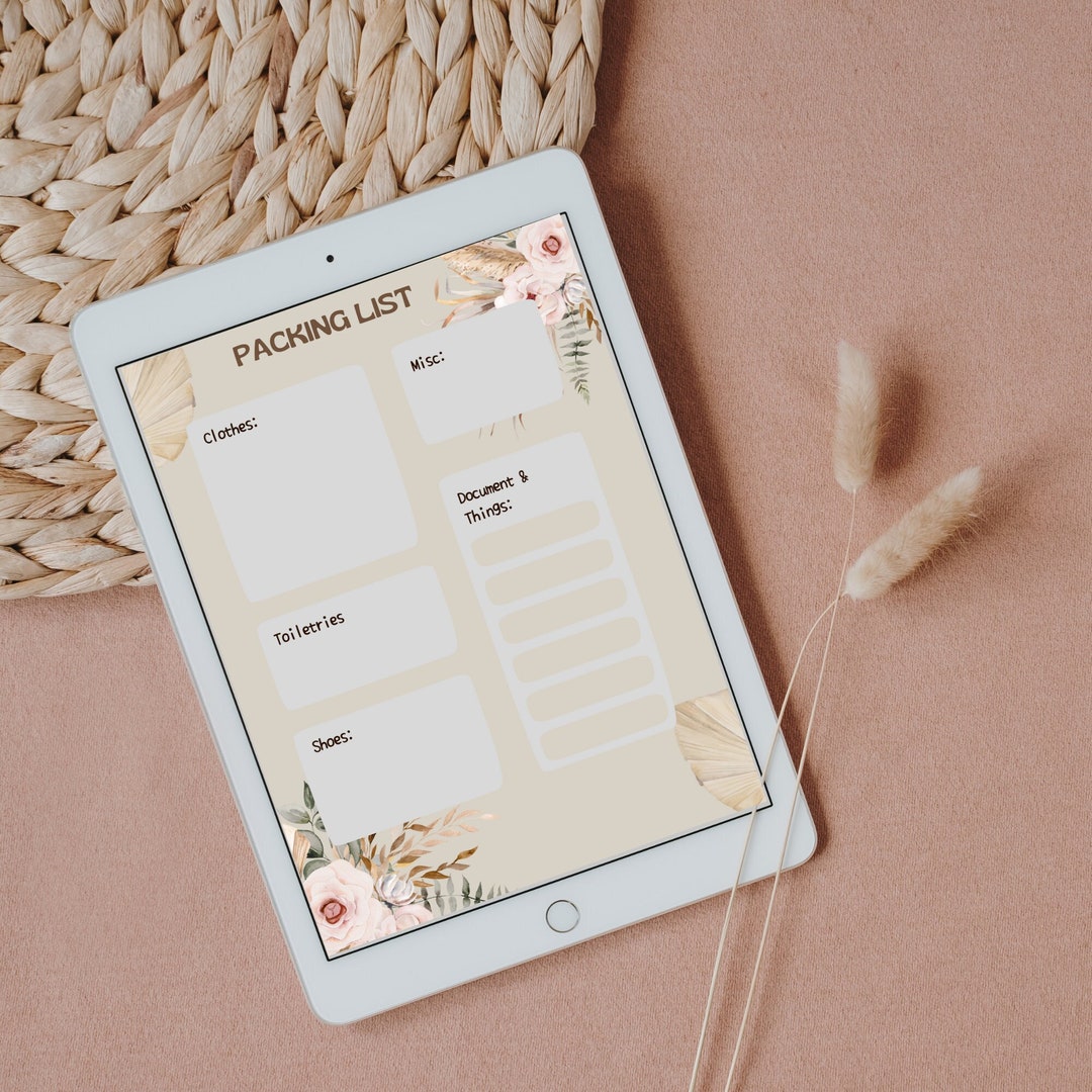 Editable Traveling Packing List, Checklist Packing List Editable ...