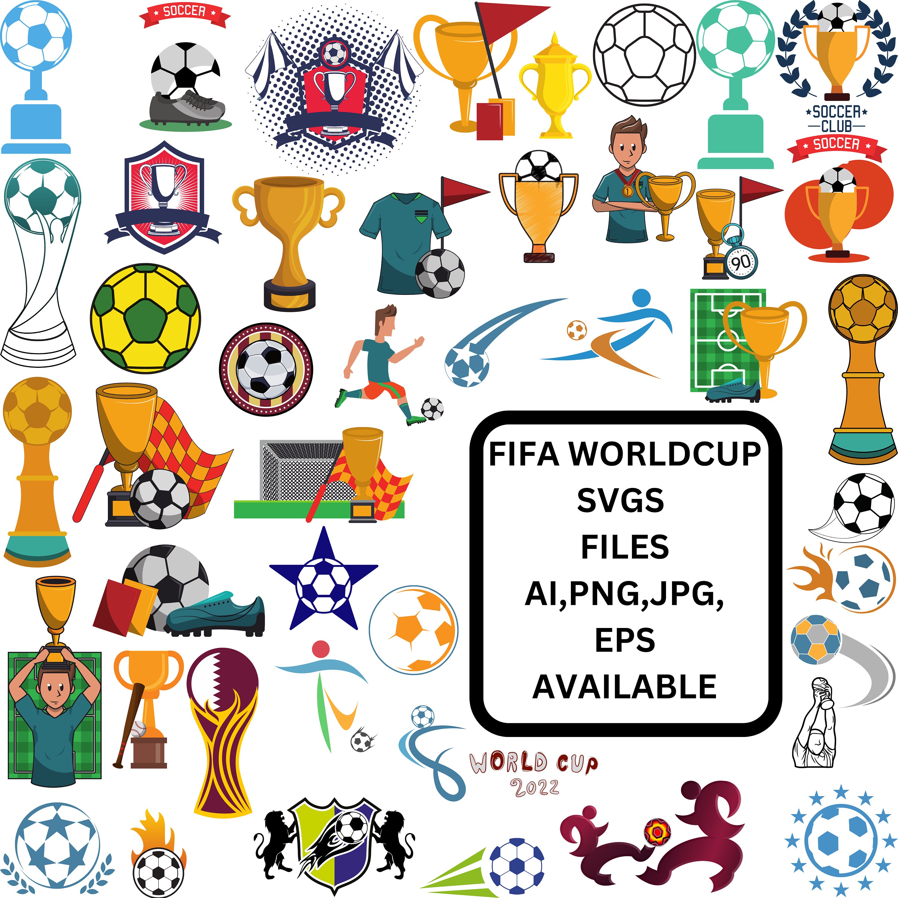 World Cup 2022 Qatar, World Cup SVG, Digital Download File, Template ...