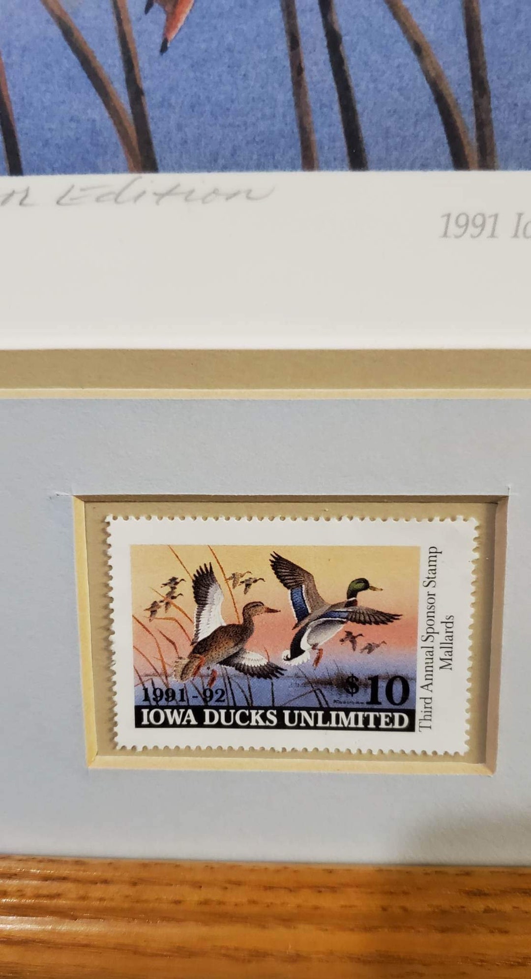Vintage 1990-91 Iowa Ducks Unlimited Duck Stamp Print Excellent ...