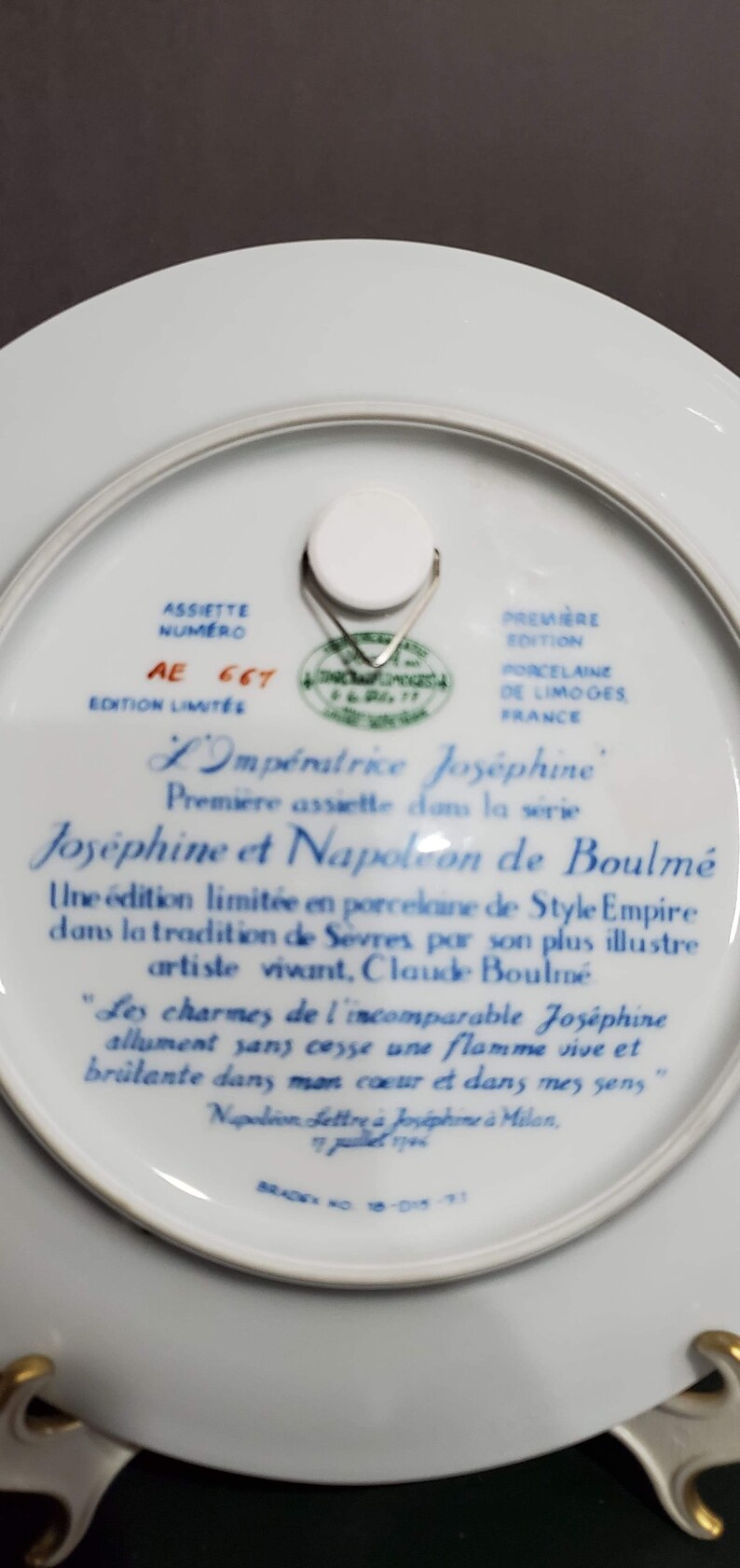 Vintage Josephine and Napoleon De Boulme Plate 1983 “the Empress ...