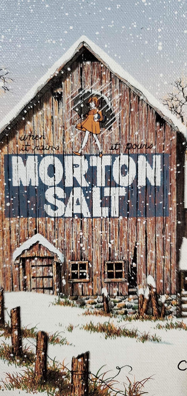 Vintage C. Carson Morton Salt Painting on Canvas, Framed and in ...