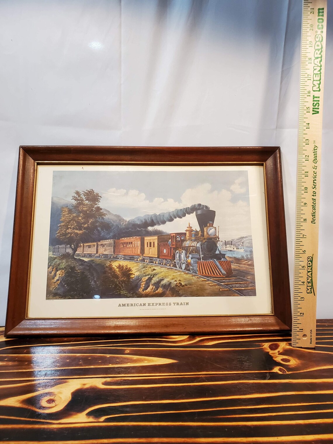 Vintage Antique American Express Train Colored Lithograph Currier and ...