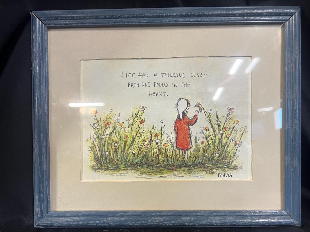 Vintage 1960’s Flavia Hand Drawn Inspiration Quote Framed Picture - Etsy