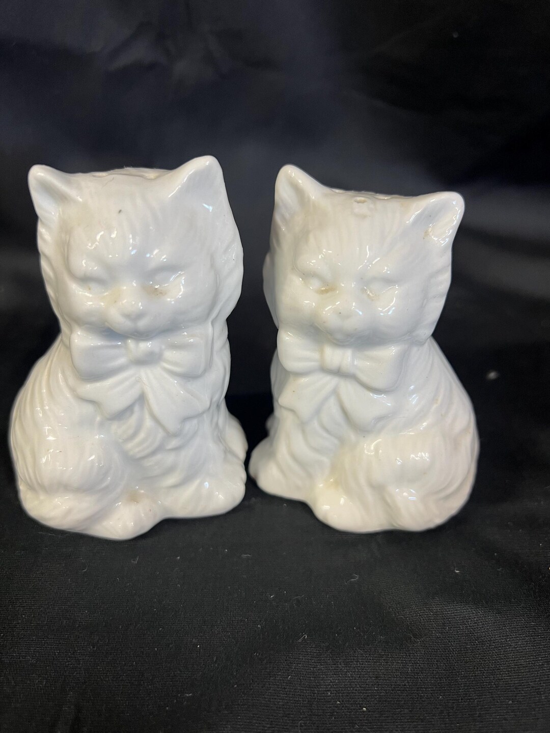 Vintage Porcelain Cat Salt and Pepper Shakers, 60’s, White - Etsy