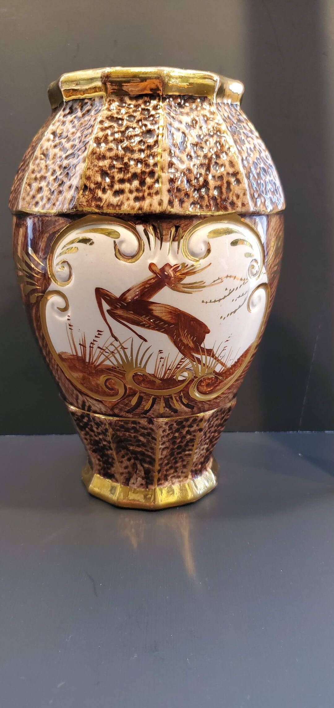 1930’s Vintage Hand Painted Deer Stag Vase Made in Belgium - Etsy