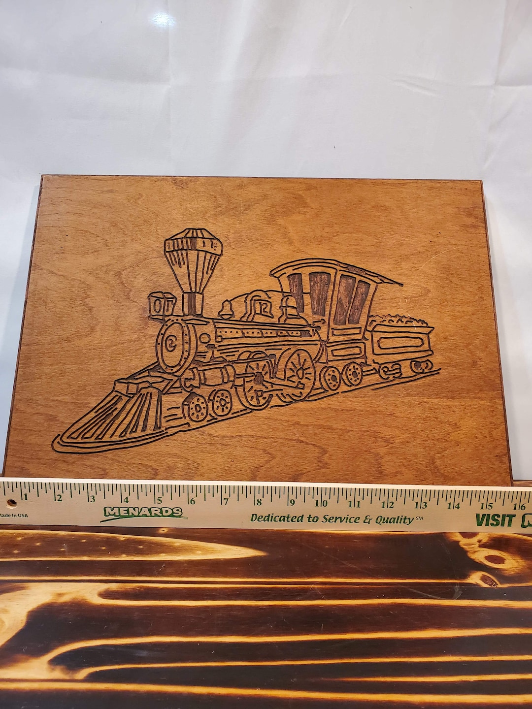 Vintage Wood Burning Train Art Wall Hanging - Etsy