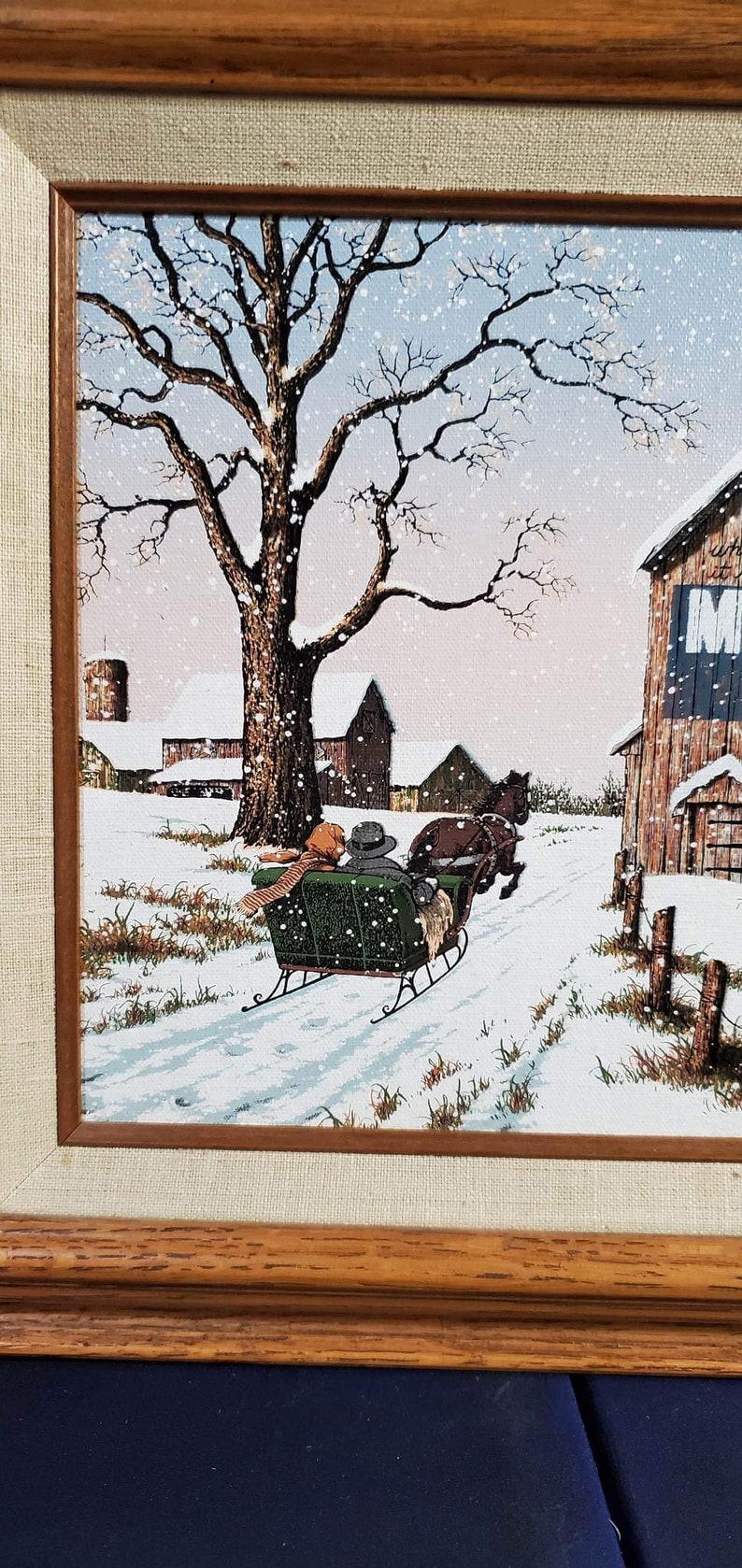 Vintage C. Carson Morton Salt Painting on Canvas, Framed and in ...