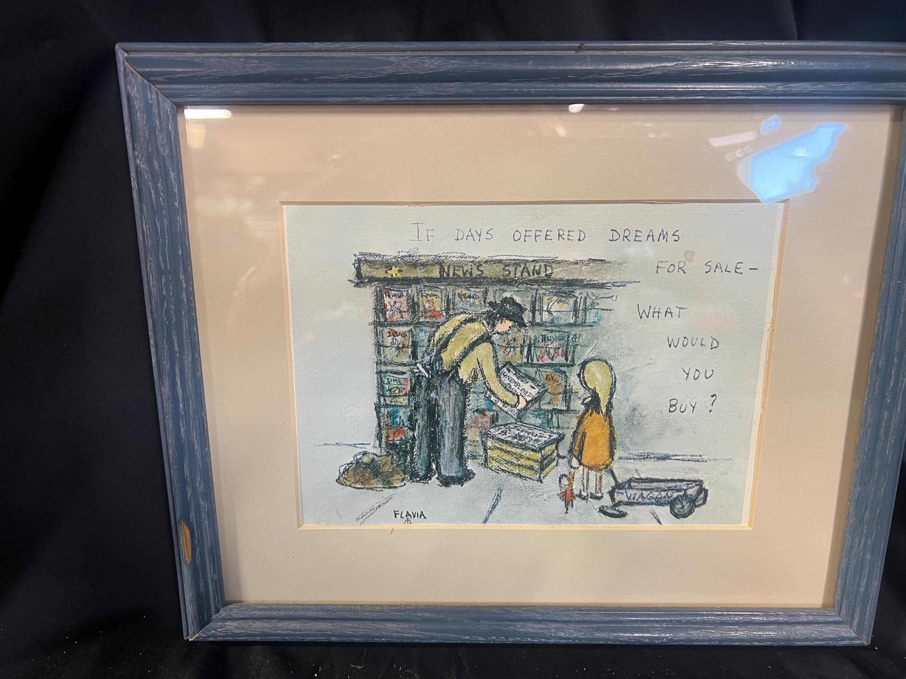 Flavia, Vintage 1960’s Hand Drawn Inspirational 8x10 Framed Picture - Etsy