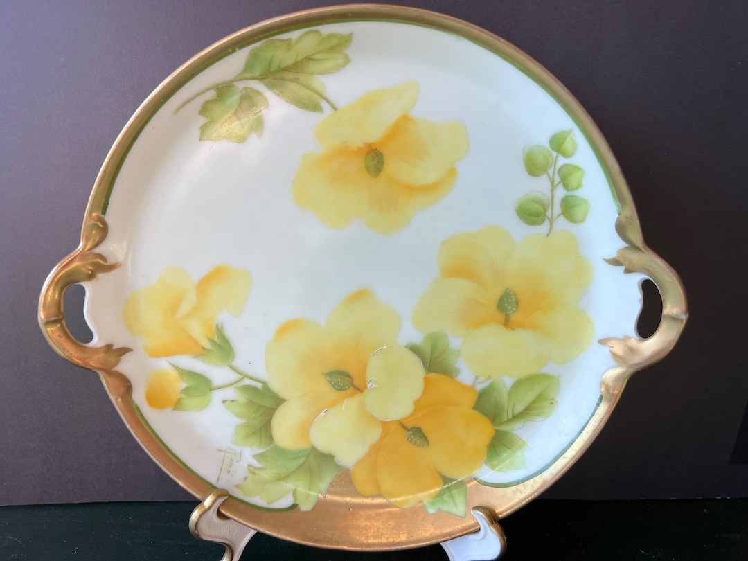Vintage 1900s Hand Painted Bavaria Plate - Etsy
