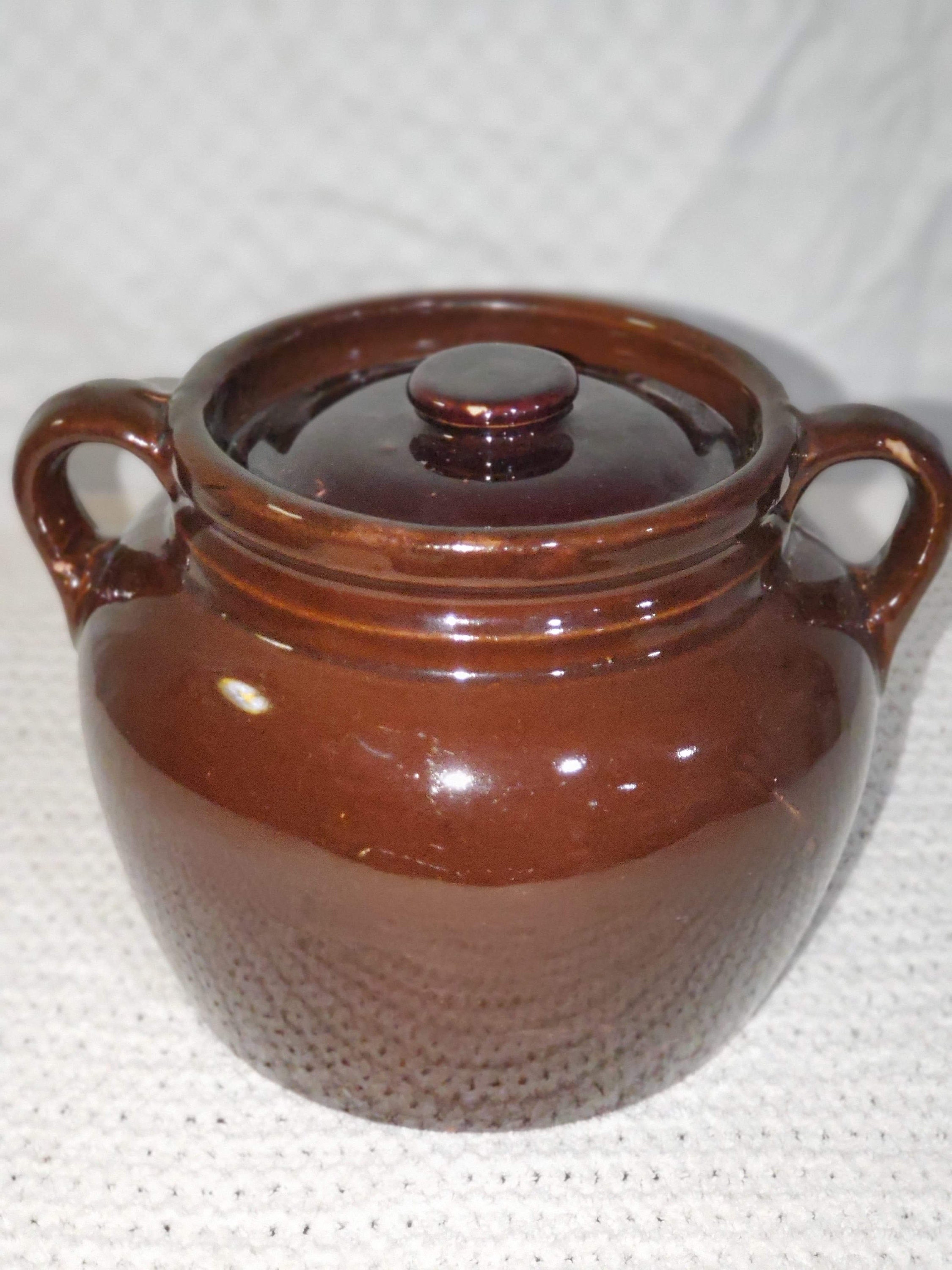 Antique Brown Bean Pot - Etsy