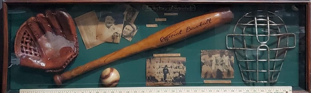 Vintage the History of Baseball Large Display Case Shadow Box - Etsy