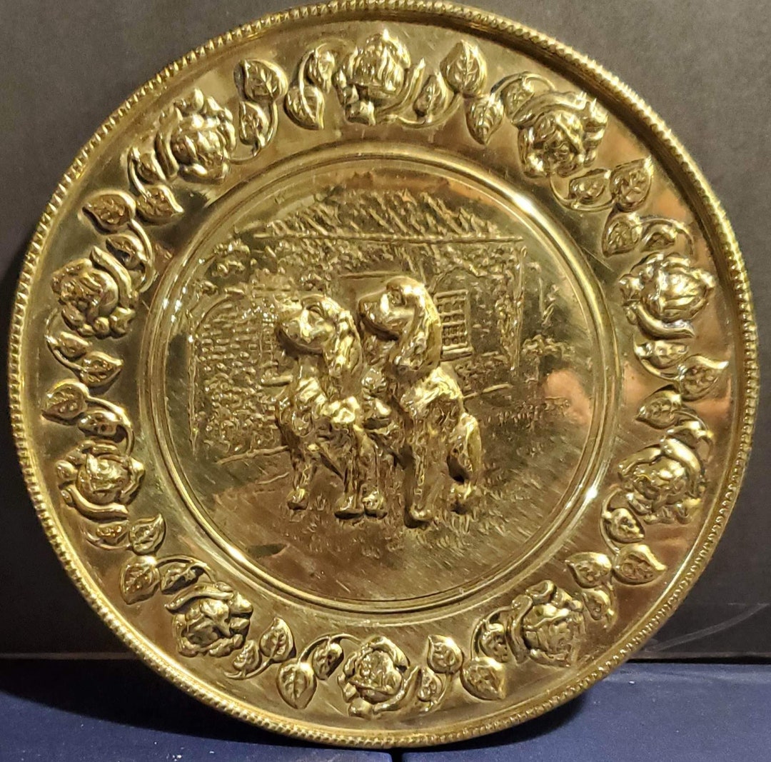Vintage 1960’s Brass Decorative Plate - Etsy