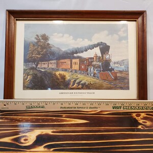 Vintage Antique American Express Train Colored Lithograph Currier and ...