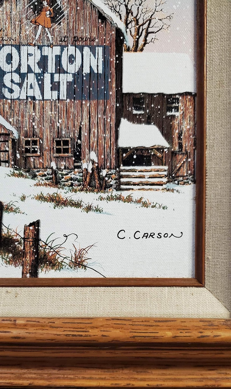 Vintage C. Carson Morton Salt Painting on Canvas, Framed and in ...
