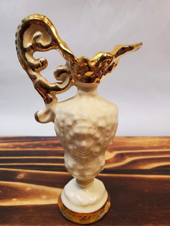 Vintage Miniature Goldra E Palestine Pitcher With Face and - Etsy
