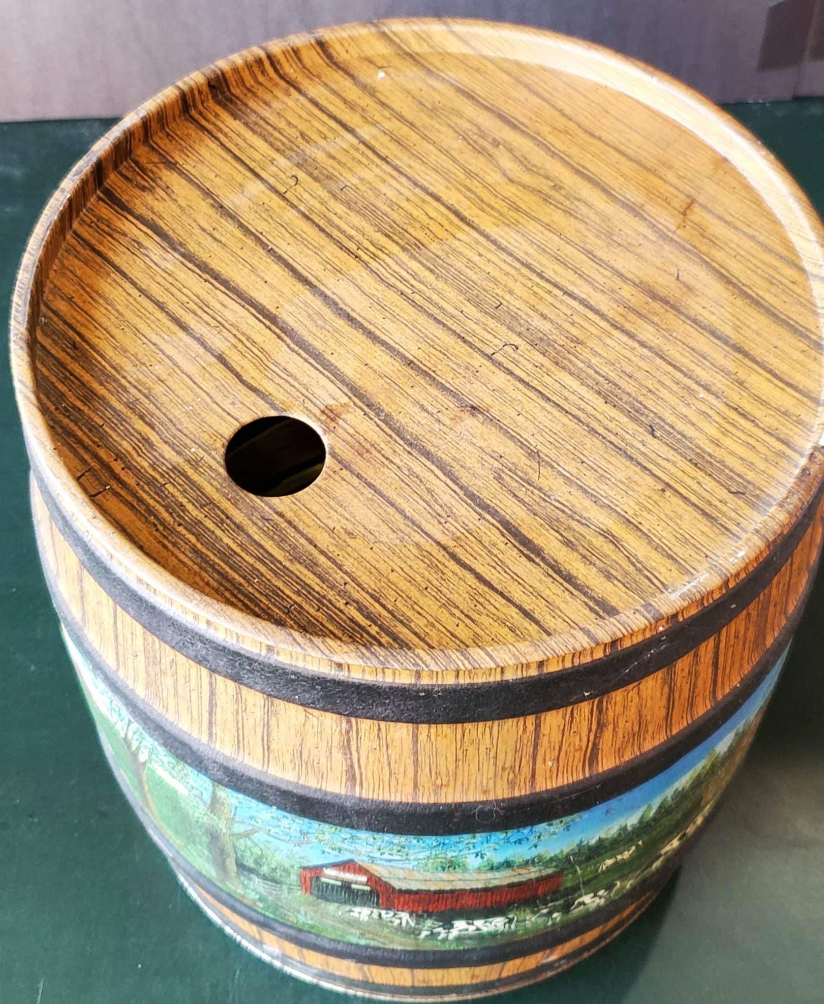 Rare Barrel Tin, Annies Pride Popcorn Tin, Farmhouse Tin, Barrel Décor ...