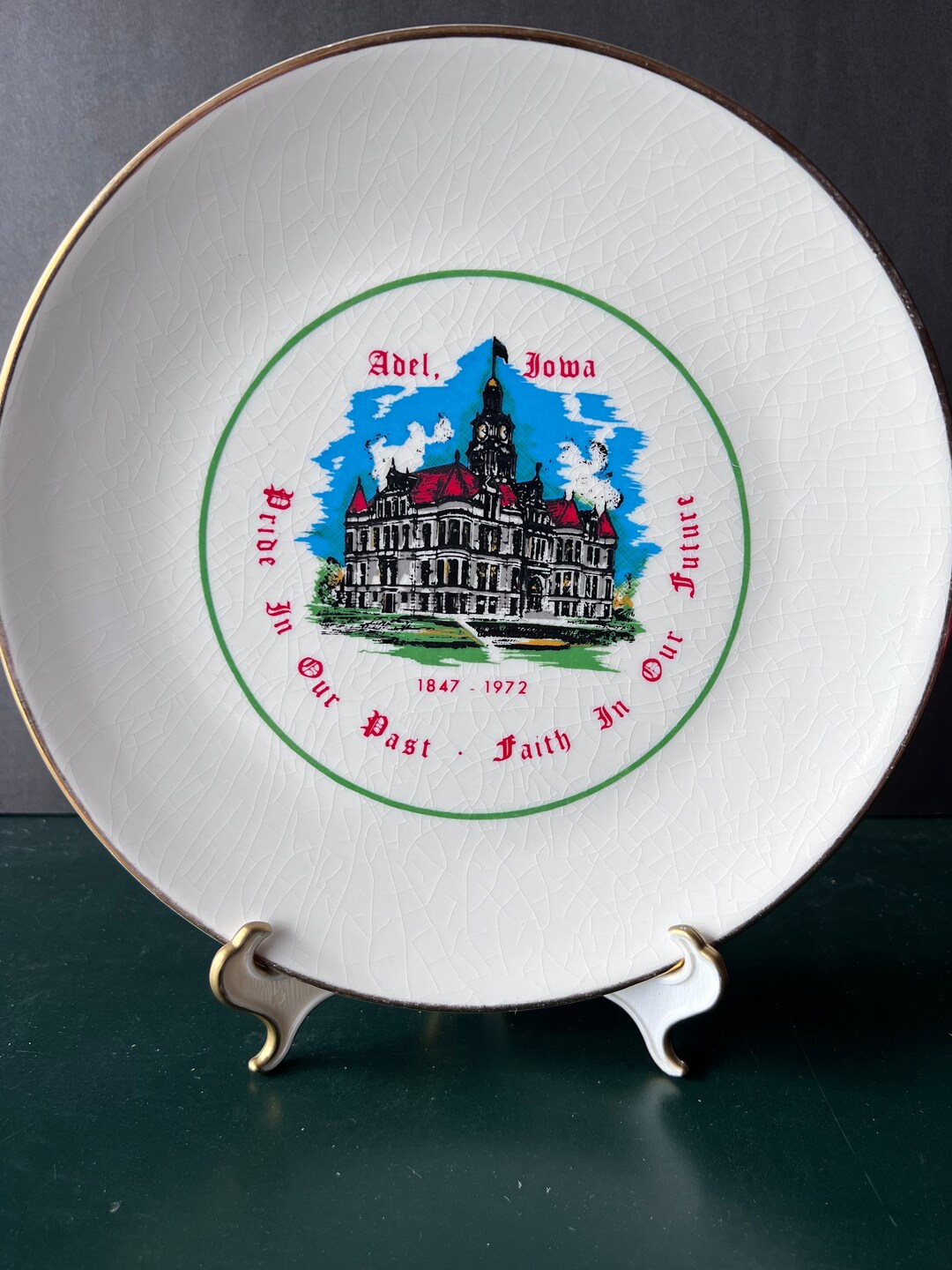 1972 Vintage Adel Iowa Collectors Plate - Etsy
