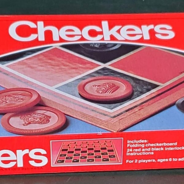 Checkers Board Game - Etsy