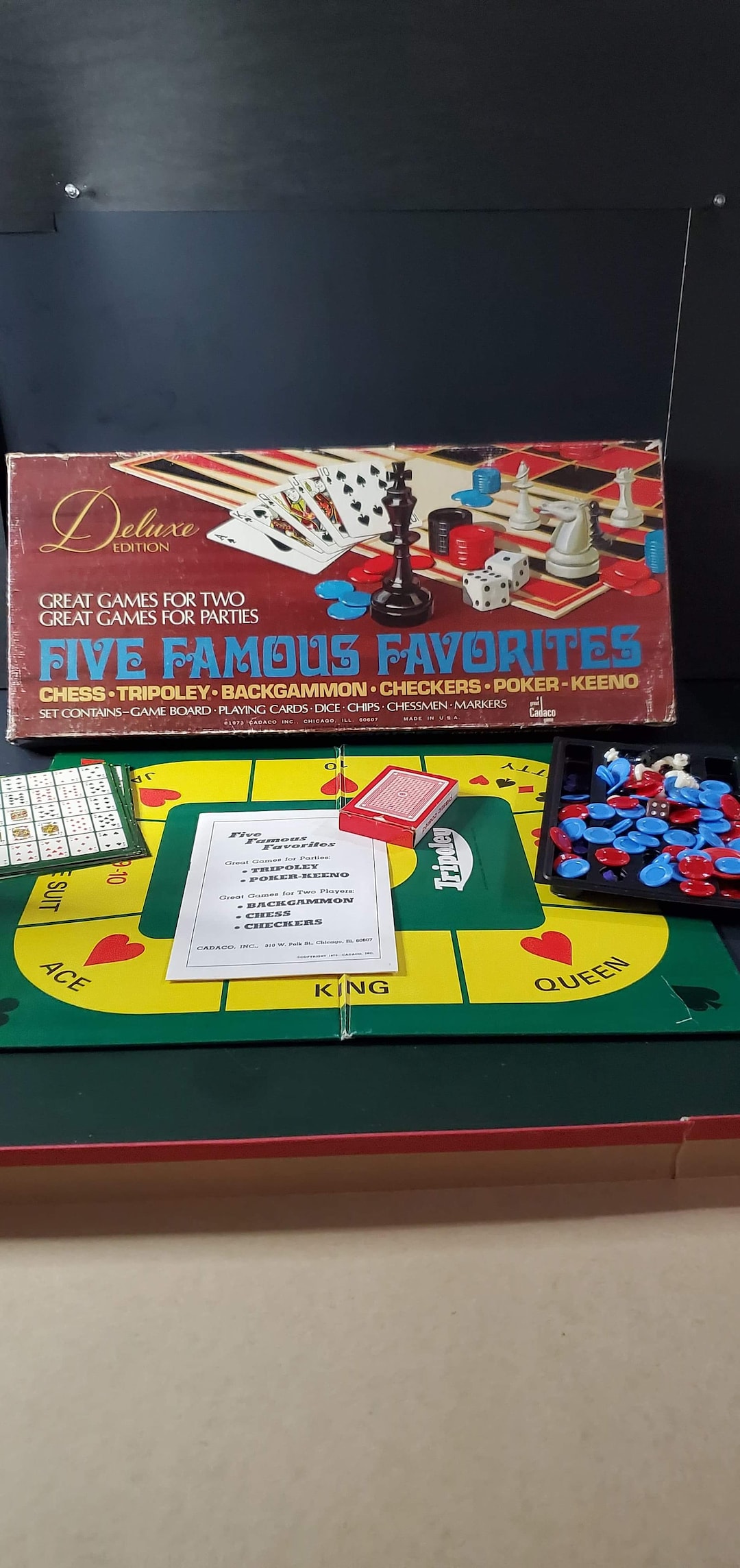 Vintage 1973 Cadaco-ellis Five Famous Favorites Board Game - Etsy