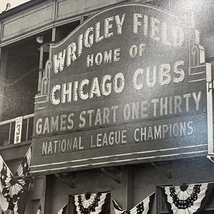 Vintage Chicago Cubs 1945 World Series Wood Tranfer Print, Wrigley ...