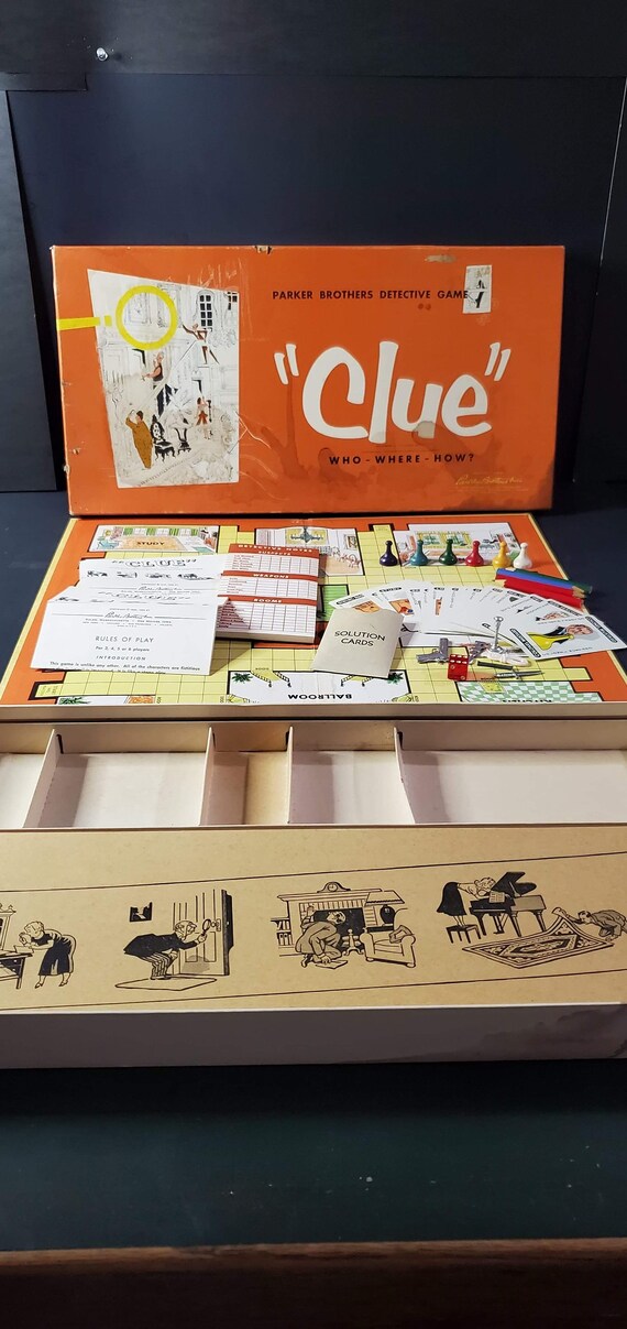 Vintage 1956 Clue Board Game - Etsy