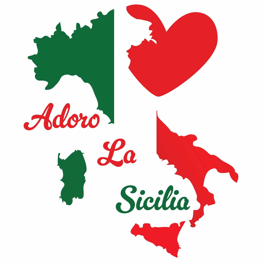 Italian Digital Love Sicily, Adoro La Scilia Instant Download Italian ...