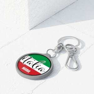 Italian Keychain, Custom Italian Flag Italia Keyring Tag, Personalized ...
