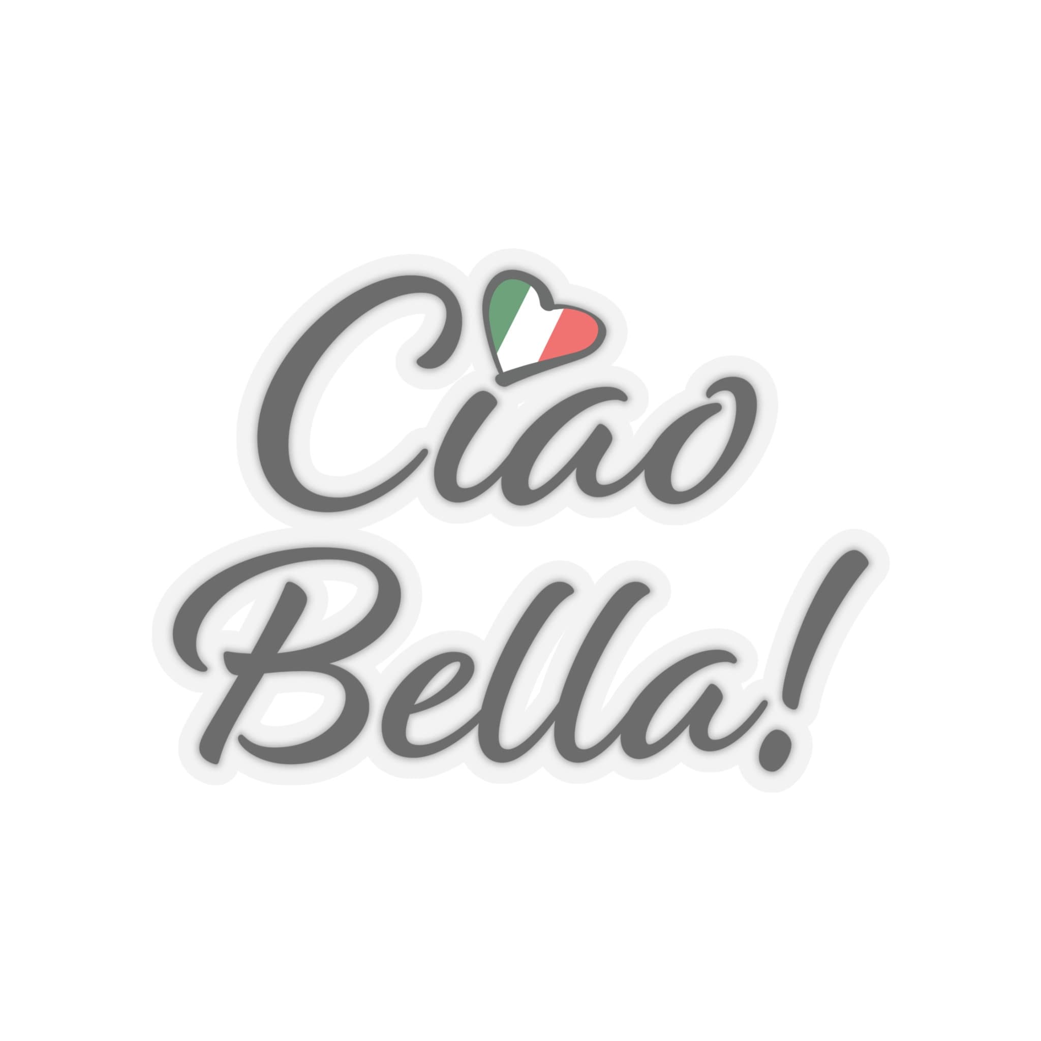 Italian Sticker Ciao Bella Italian Flag Heart Sticker Kiss-cut - Etsy
