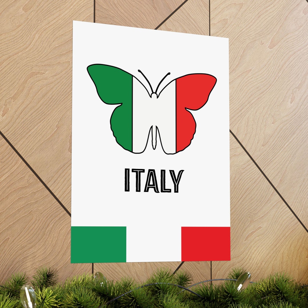 Italian Wall Art, Italian Butterfly Poster, Italy Matte Vertical Poster ...