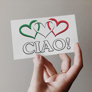 Italian Digital Download, Ciao PNG Ciao SVG,, Italian Flag Hearts ...