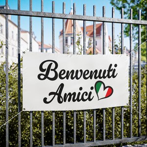 Italian Welcome Friend Banner, Italian Party Banner, Benvenuti, Welcome ...