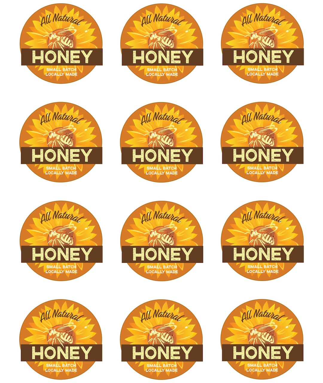 Honey Printable Avery 2 Inch Labels, Instant Download. 2 Homemade Honey ...