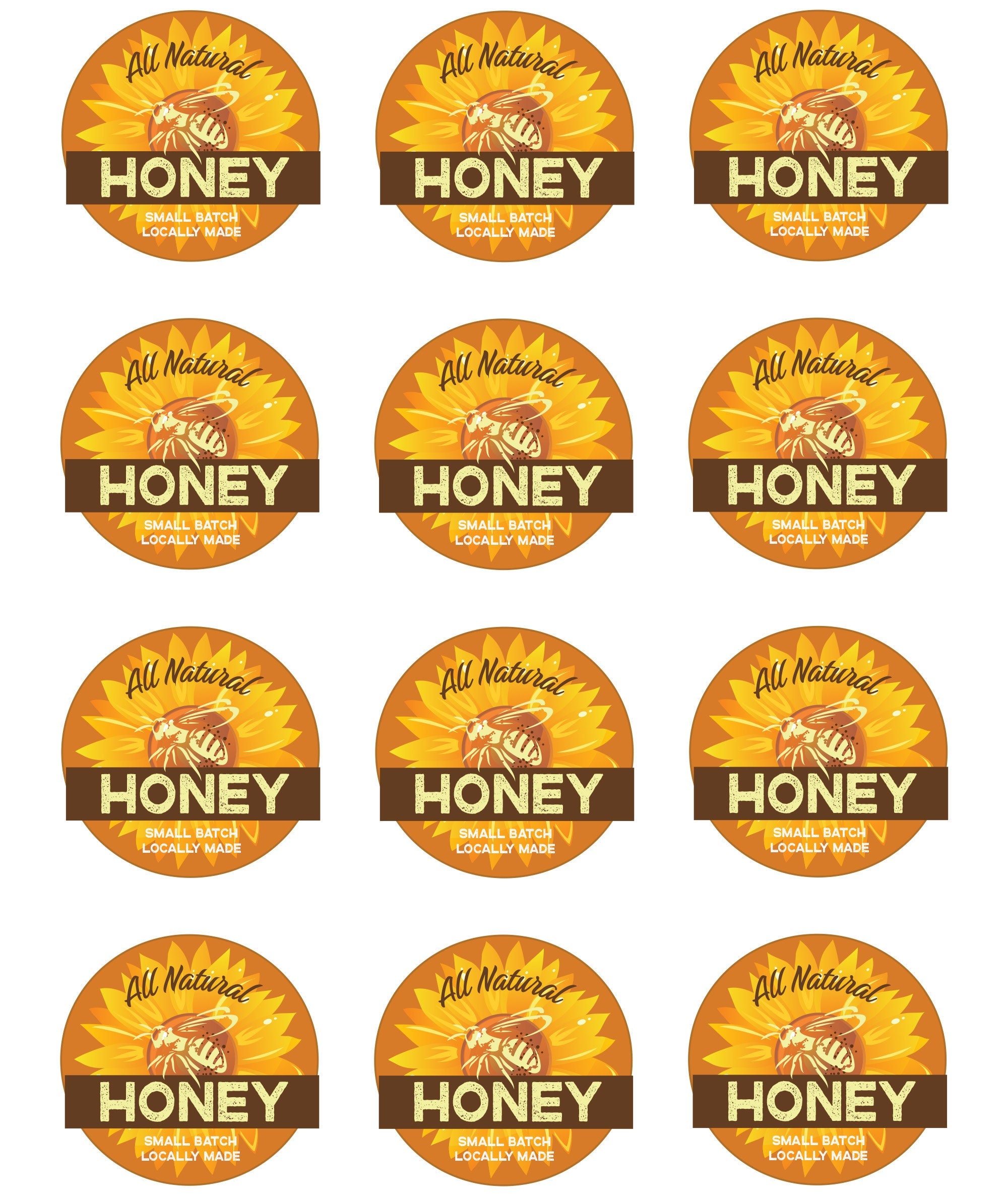 Honey Printable Avery 2 Inch Labels, Instant Download. 2 Homemade Honey ...