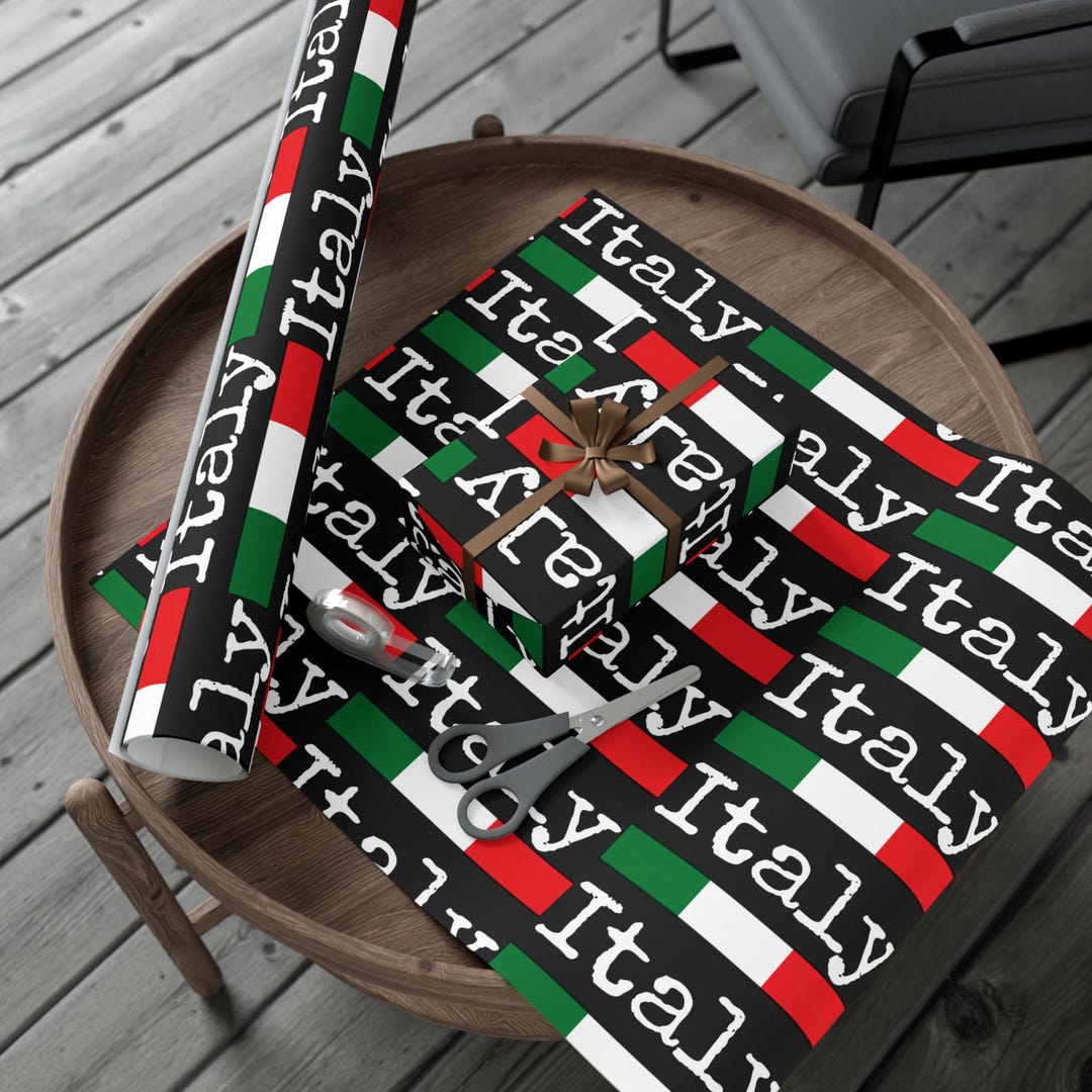 Italy Flag Text Gift Wrap Paper | Italian Theme Wrapping Paper - Etsy