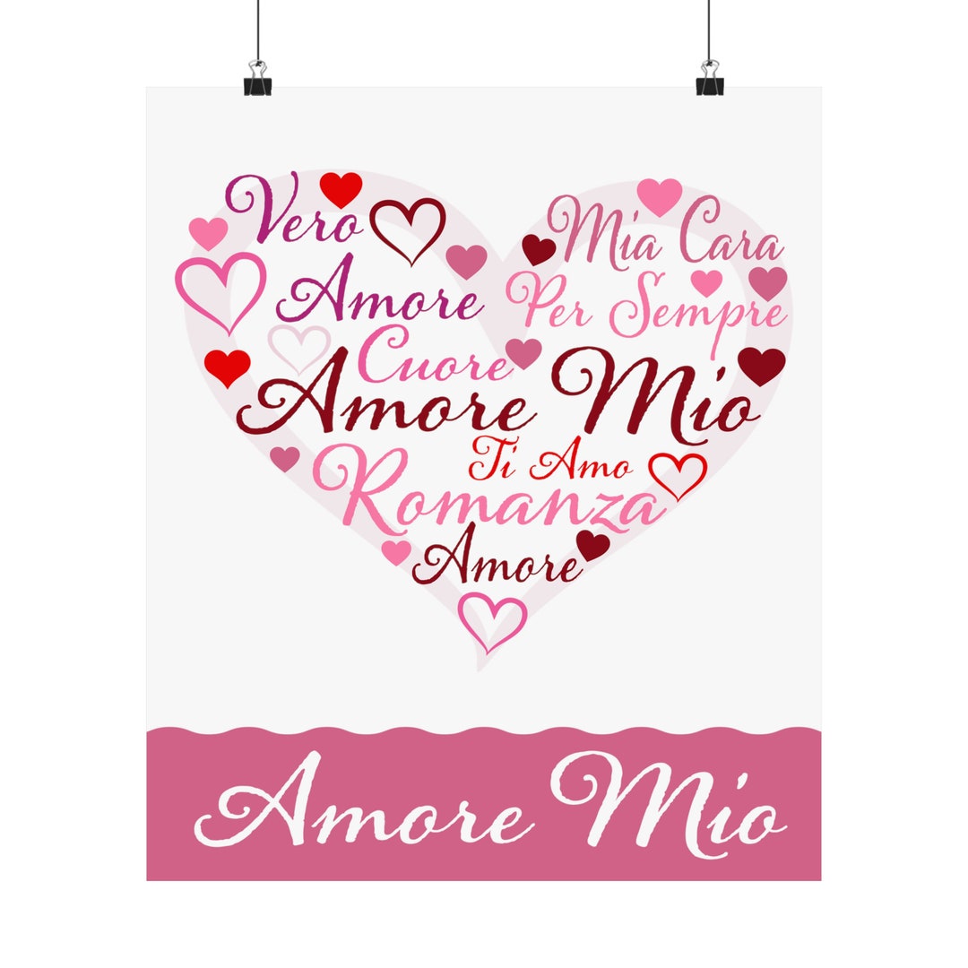 Italian Poster, Amore Mio Matte Vertical Posters, Mio Cara, Vero Amore ...