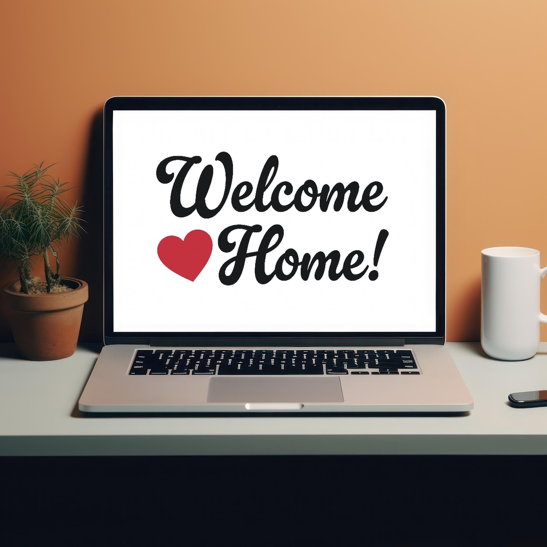 Welcome Home Sign: Red Heart Decal (PNG, SVG Digital Download) - Etsy