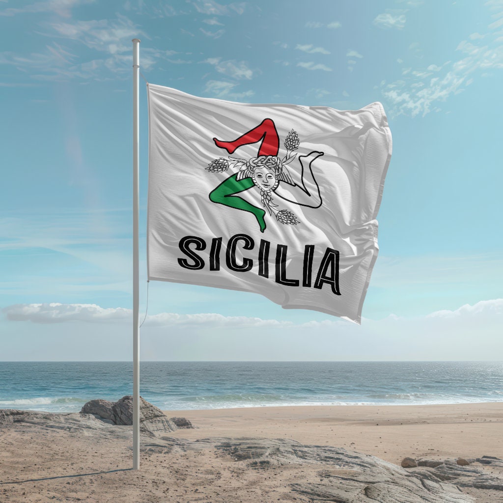 Sicilia Digital Art, Italian Download, Sicily, Italian Flag, Sicilian Trinacria, Three Legged ...