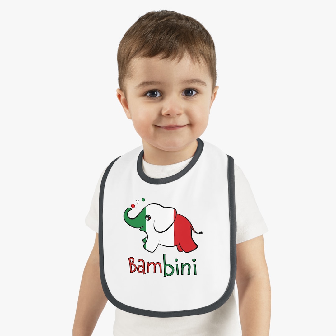 Italian Elephant Baby Bib: Bambini, Italian Flag Colors - Etsy