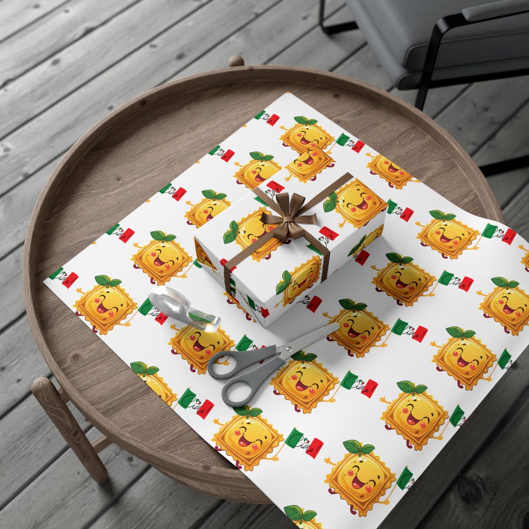 Italian Ravioli Gift Wrap Paper, Ciao Design, Buon Natale - Etsy