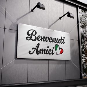 Italian Welcome Friend Banner, Italian Party Banner, Benvenuti, Welcome ...