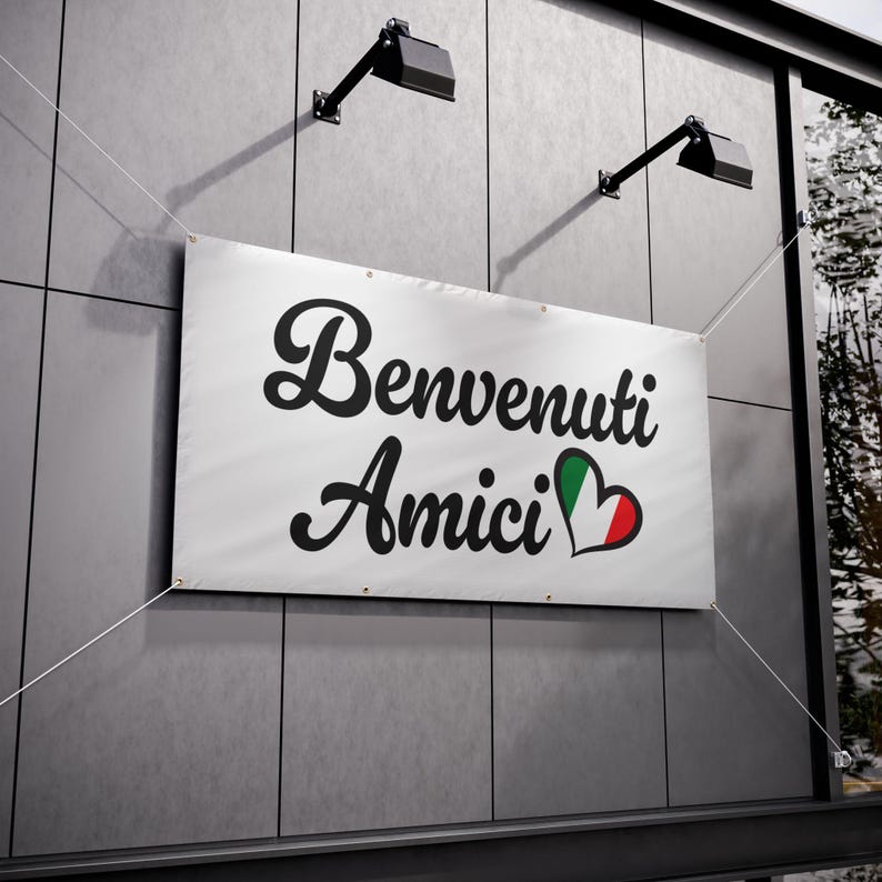 Benvenuti Amici Banner: Italian Welcome Friends Vinyl Party Decor - Etsy