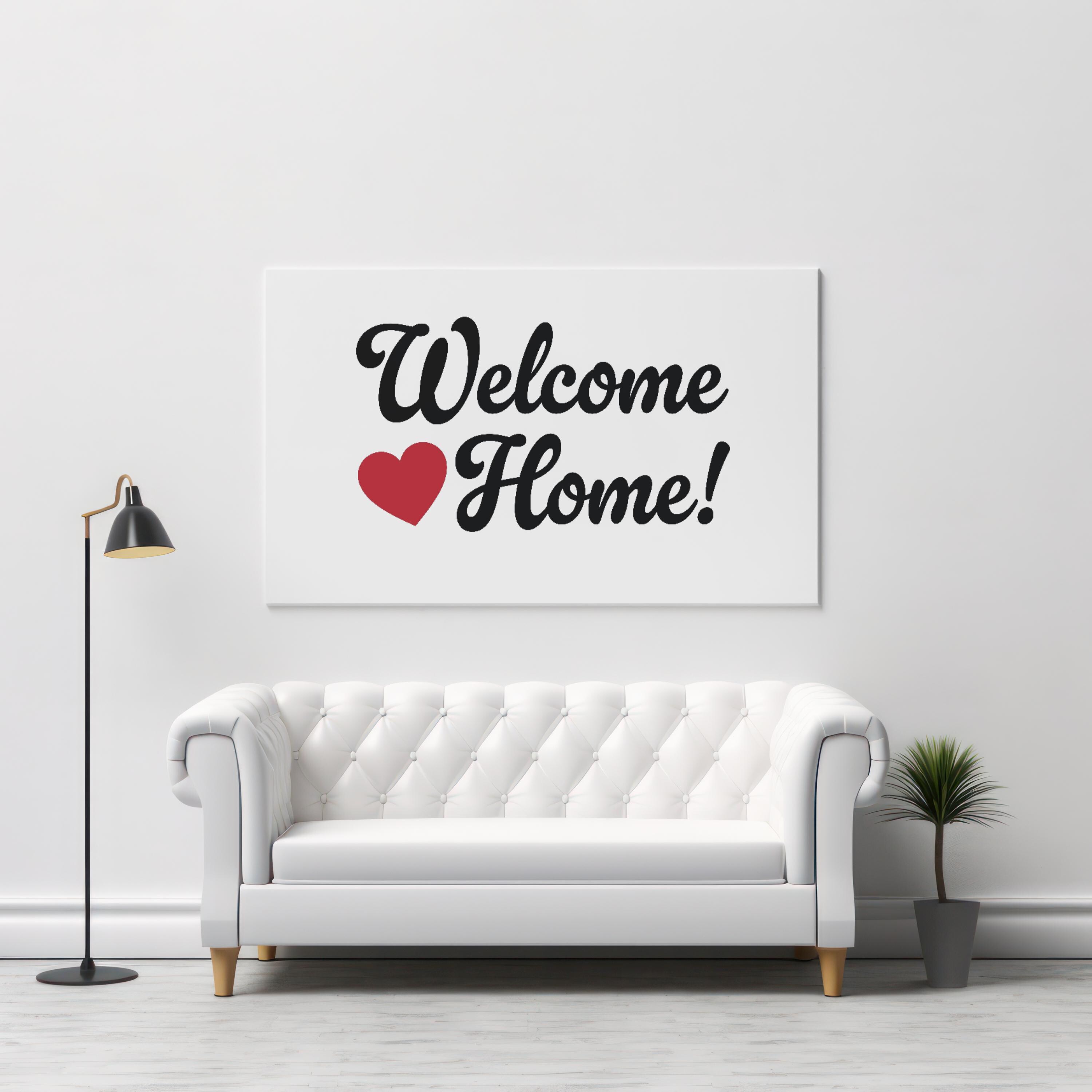 Welcome Home Sign, PNG, SVG, Red Heart Digital Download Decal, Sticker ...
