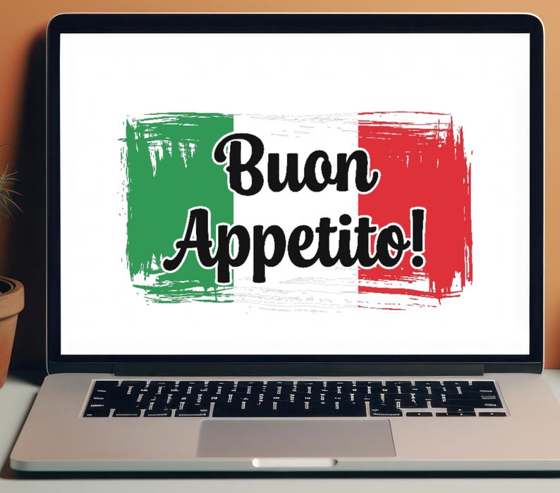 Italian, Digital Download, Italian Saying, Buon Appetito, Italian Flag ...