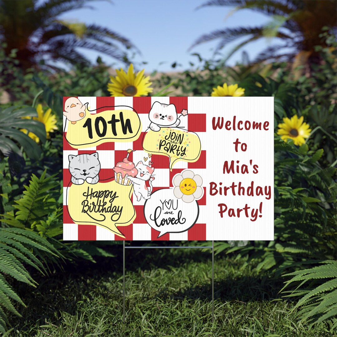 Birthday Lawn Sign, Personalized Kid's Birthday Sign, Welcome to the ...