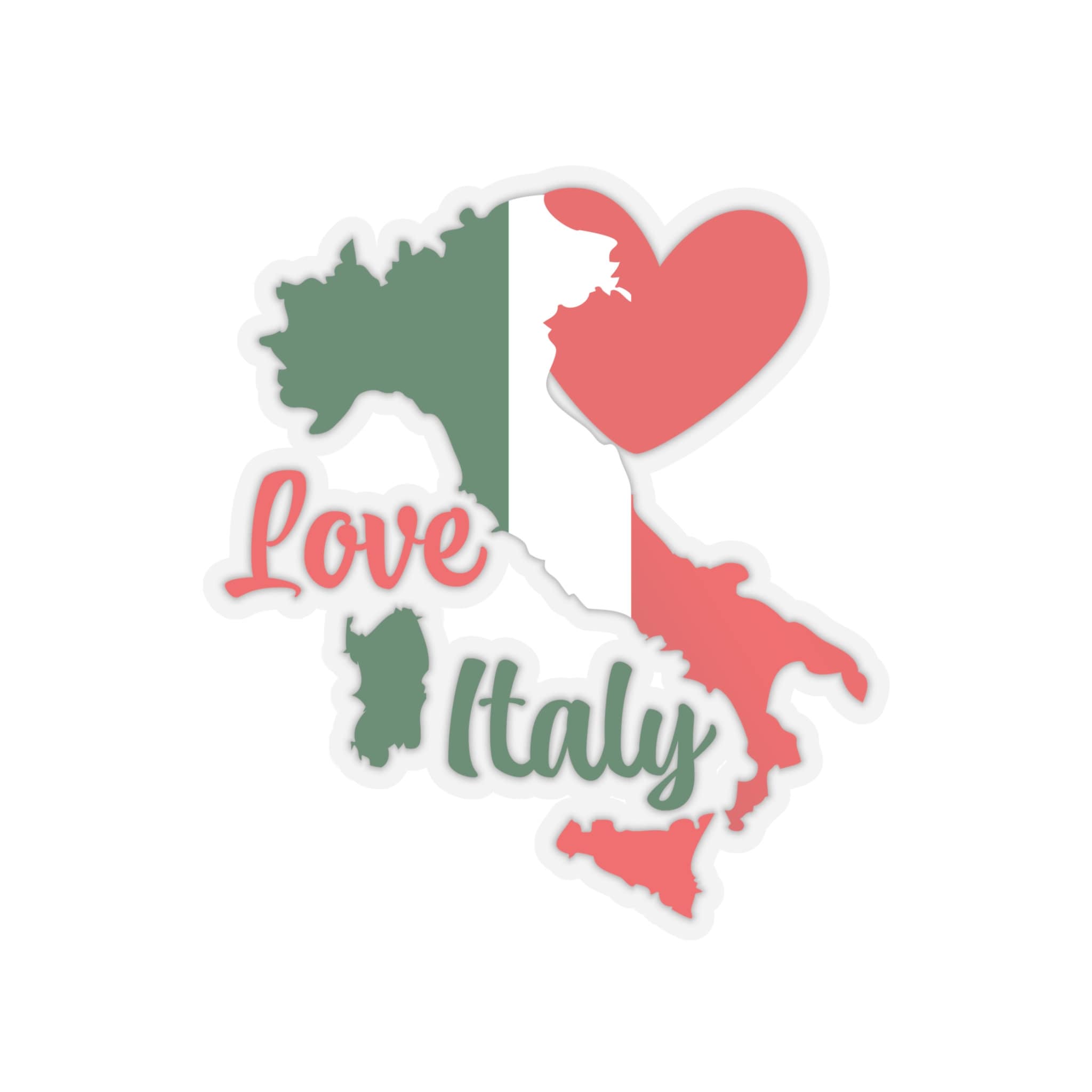 Italian Sticker Love Italy Kiss-cut Stickers for Laptop, Water Bottle ...