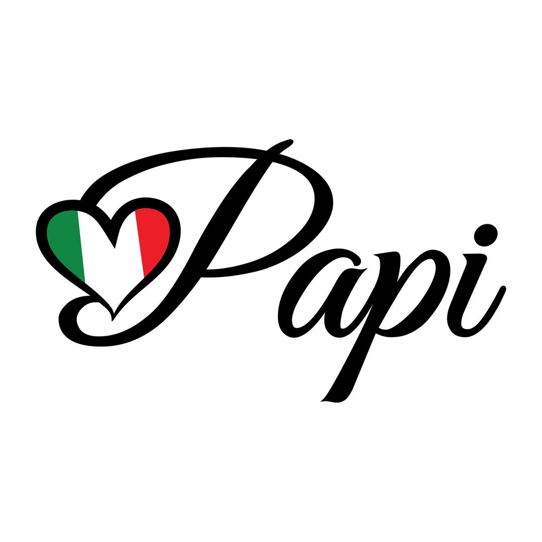Fathers Day, Italian Download, Papi, Italian Flag Heart, Instant ...
